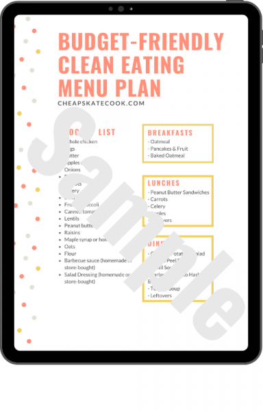 $60 Clean Eating Menu Plan (No Beans!) • Cheapskate Cook