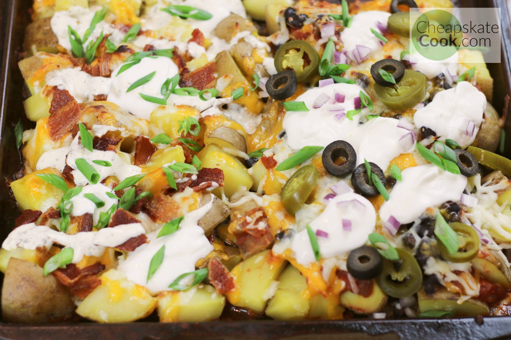 Potato Nachos (Potachos) • Cheapskate Cook